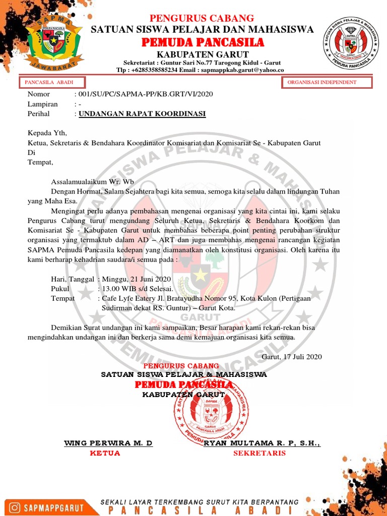 Surat Undangan Rakor | PDF