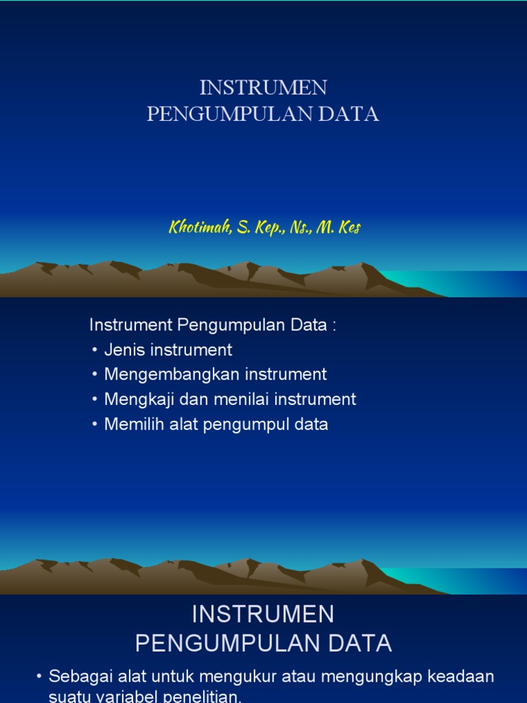 Instrumen Pengumpulan Data | PDF