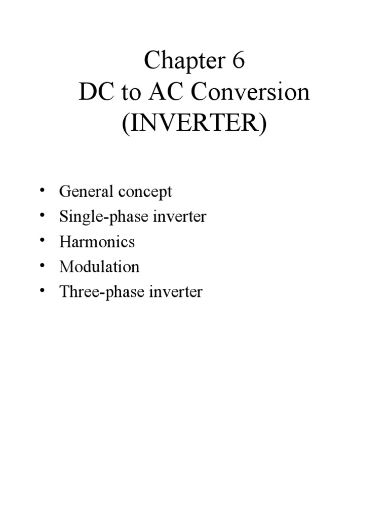 DC-AC Conversion - Lecture 10 | PDF | Power Inverter | Electrical ...