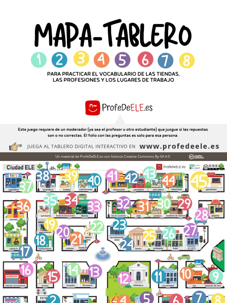 ProfeDeELE - Tablero Profesiones y Lugares Trabajo - 1.0 | PDF ...