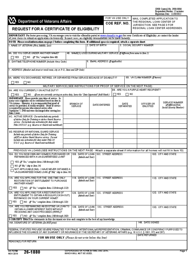 Request For A Certificate of Eligibility: Coe Ref. No | PDF ...