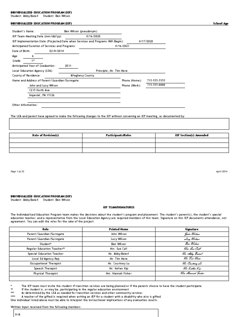 Individualized Education Plan | PDF | Individualized Education Program ...