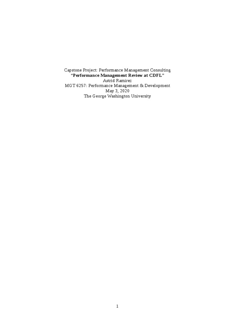 Capstone Project - Performance Management Consulting | PDF ...