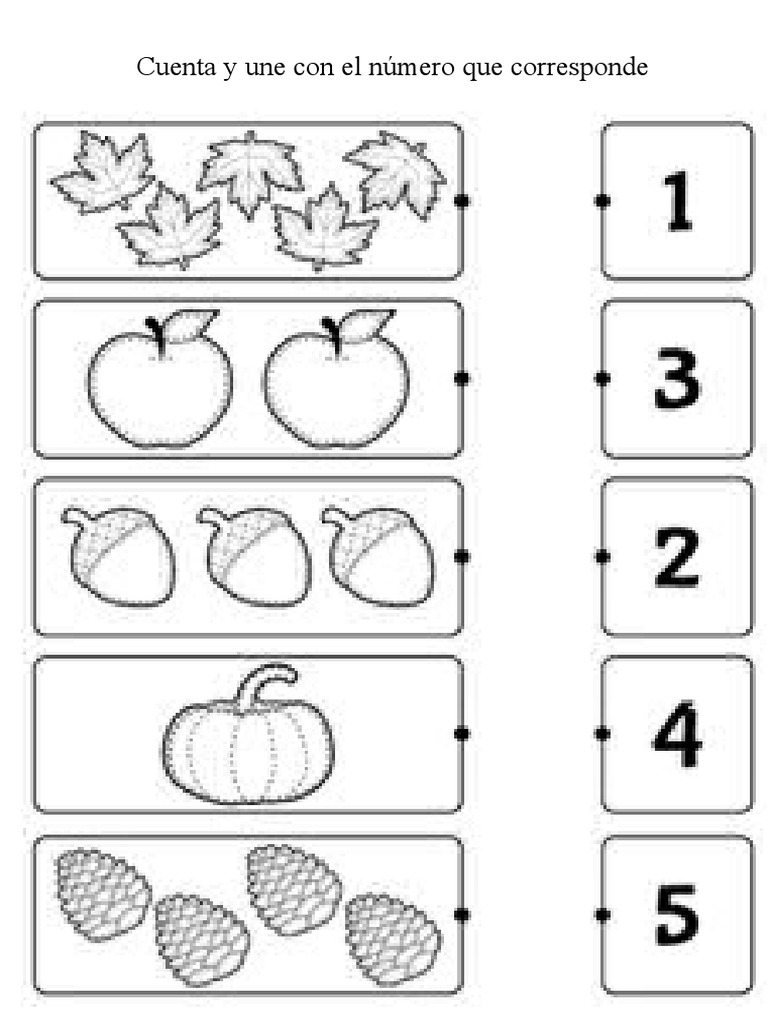 Cuenta y Une Con El Número Que Corresponde | PDF