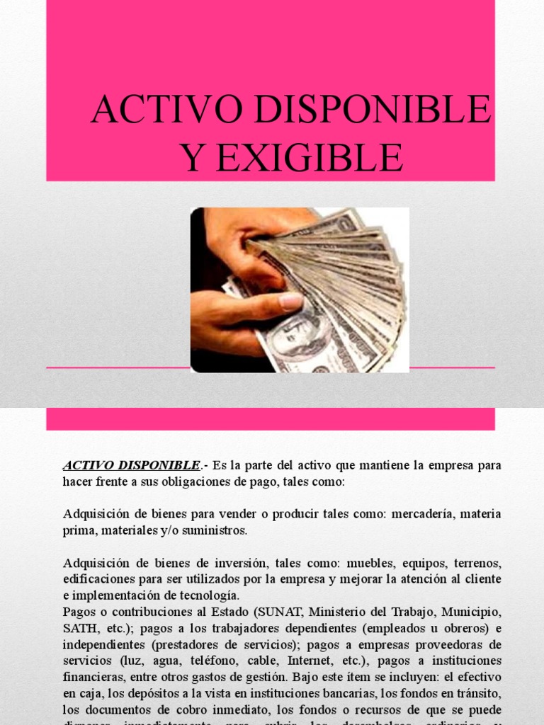 Activo Disponible y Exigible: Definición y Ejemplos | PDF | Tipo de ...