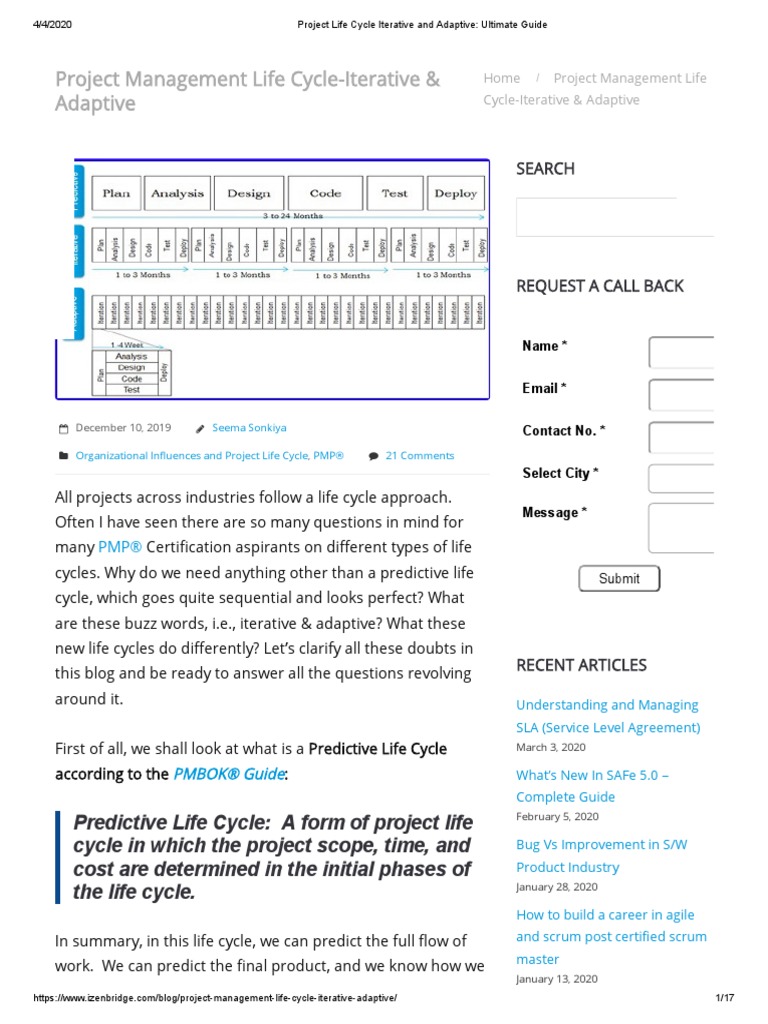 Project Life Cycle Iterative and Adaptive - Ultimate Guide | PDF ...