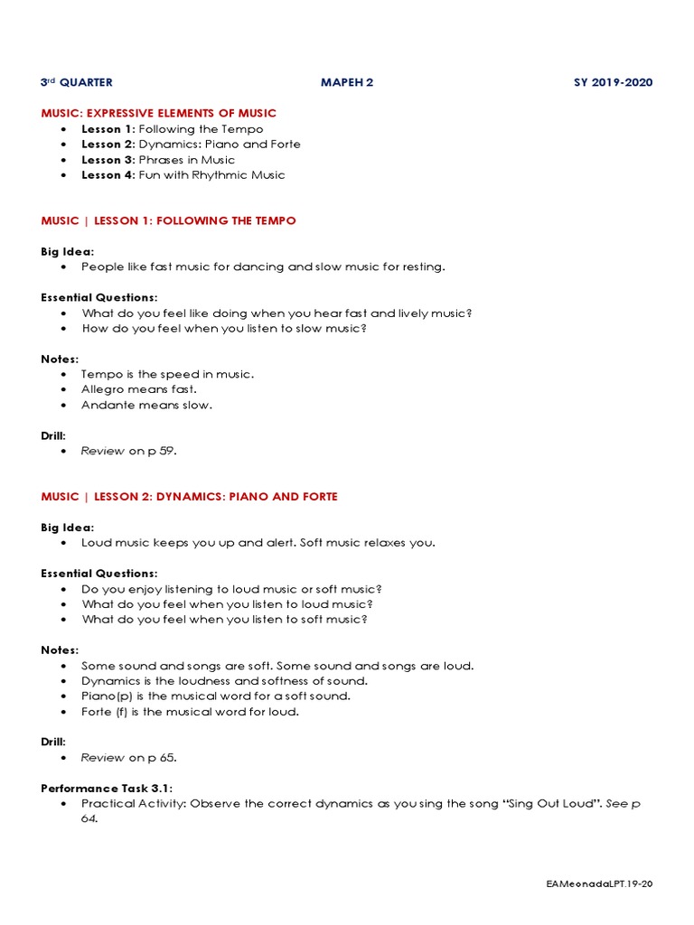 Exploring Music, Art, Physical Education and Culture Through Lessons ...