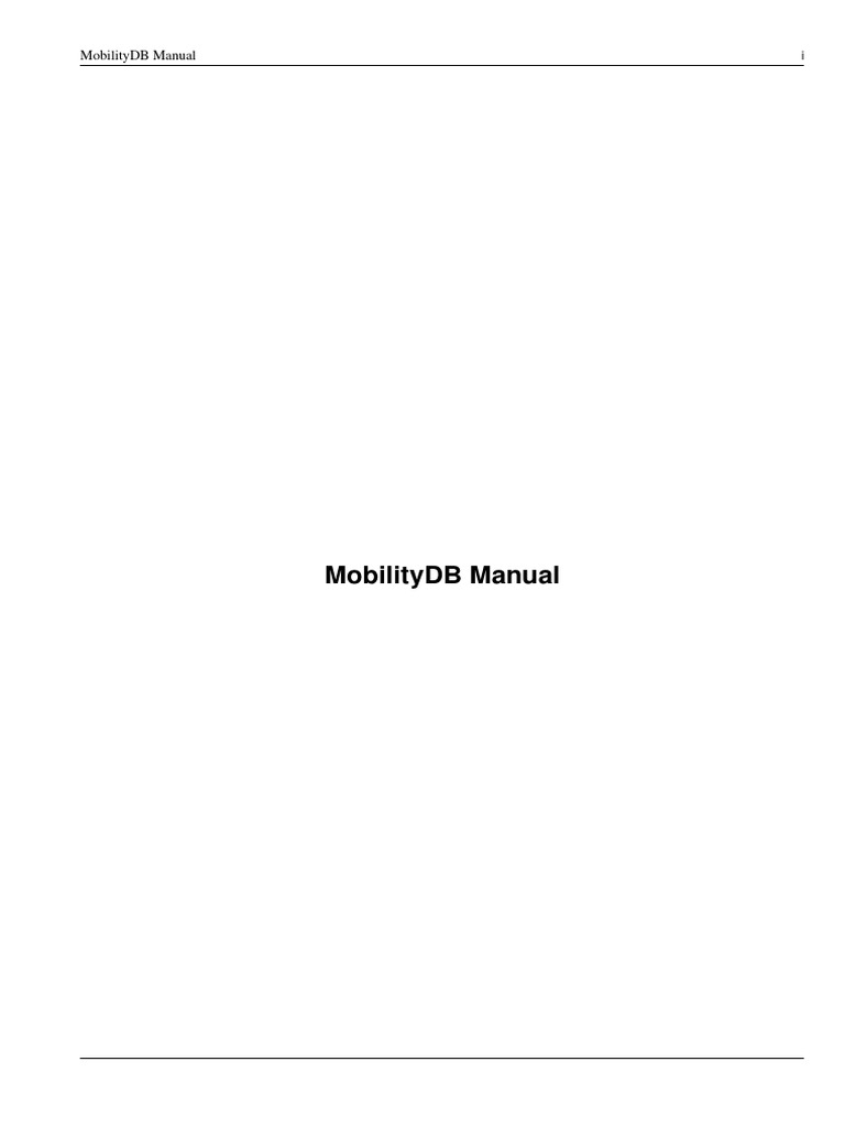 Mobilitydb Manual Pdf Database Index Sequence