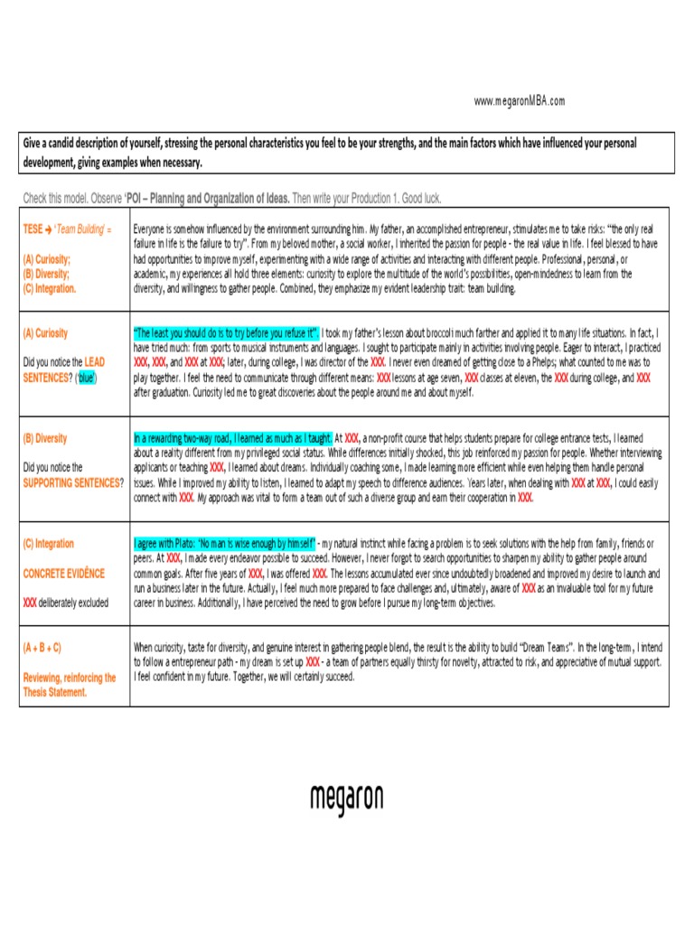 POI - Planning and Organization of Ideas. Then Write Your Production 1 ...