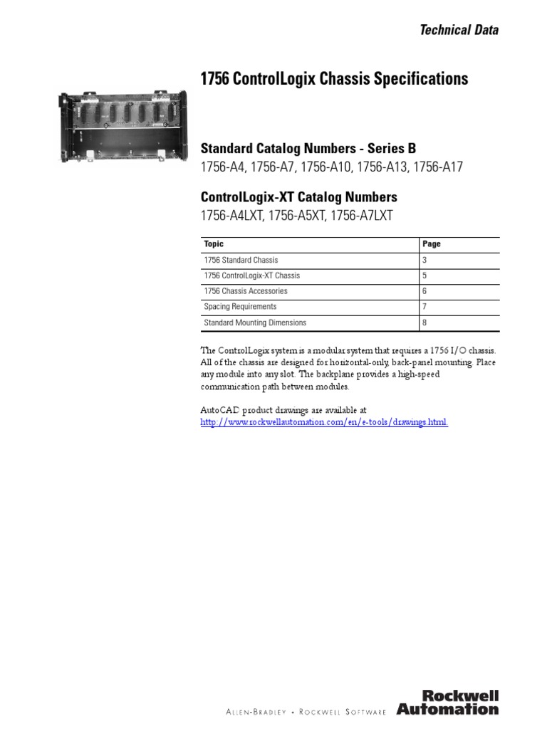 1756-td006 - ControlLogix Chassis Specifications Technical Data | PDF ...