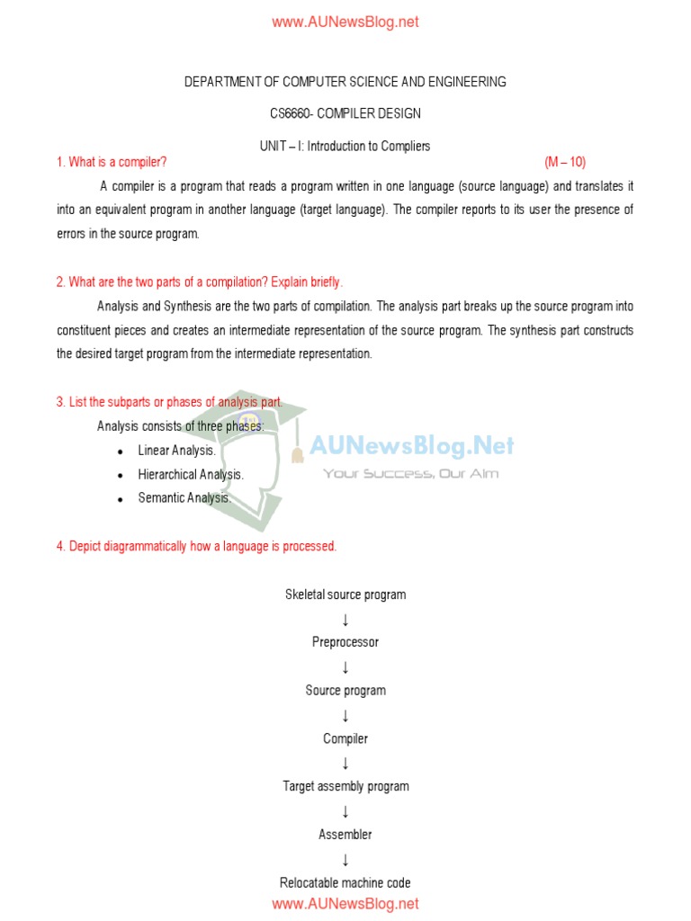 Cs6660 QB Nice | PDF | Parsing | Compiler