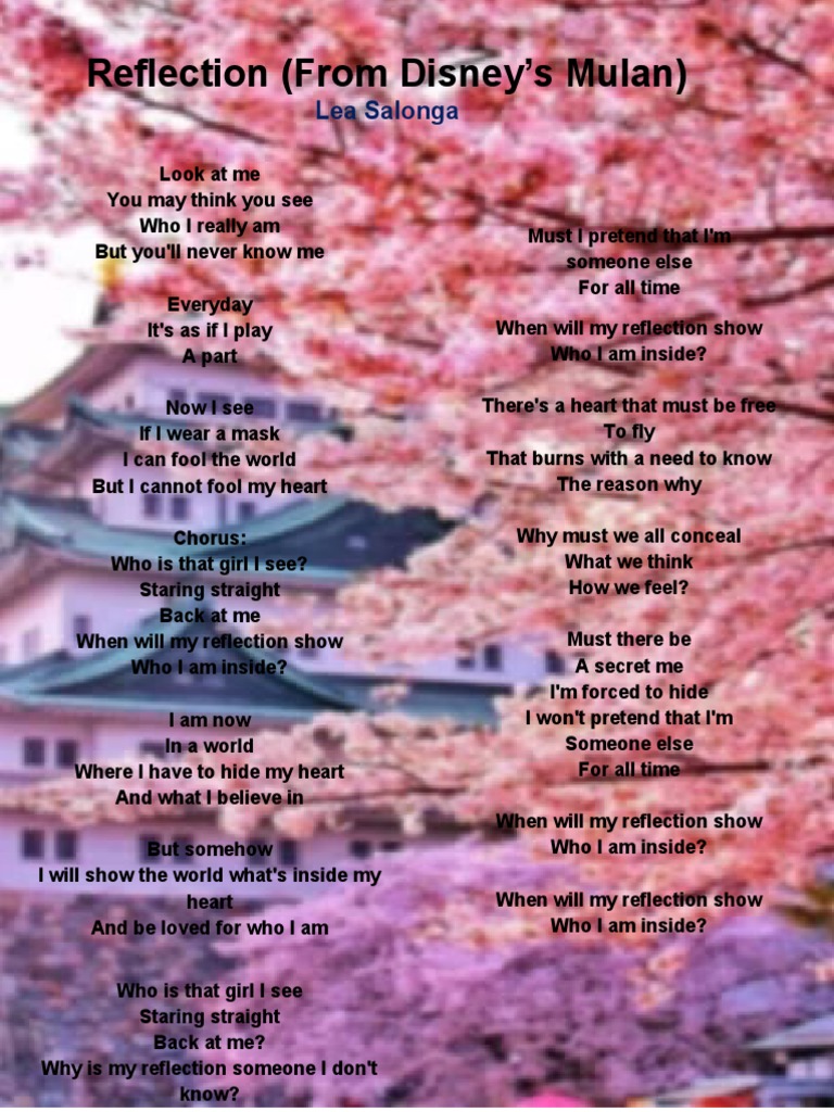 Reflection (From Disney's Mulan) : Lea Salonga | PDF
