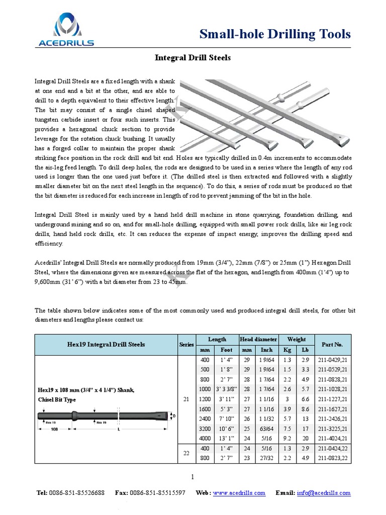 Small-Hole Drilling Tools | PDF | Drilling Rig | Drill