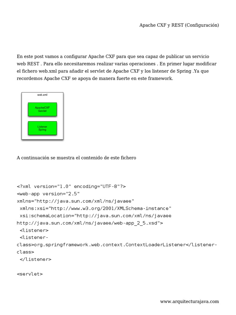 Apache CXF y REST (Configuración) | PDF | Transferencia de estado representacional ...