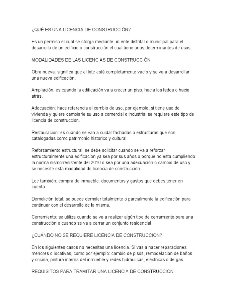 Licencia de Construcción | PDF | Arquitecto | Cultura (general)