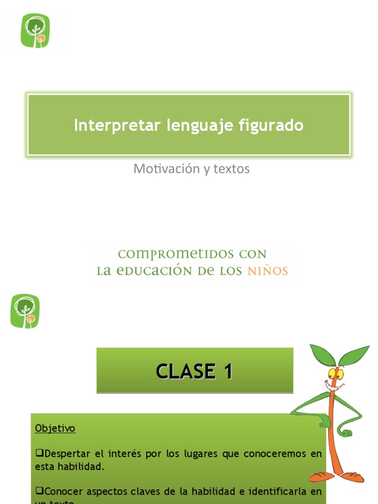 Interpretación del Lenguaje Figurado | PDF | Comprensión lectora | Plan ...