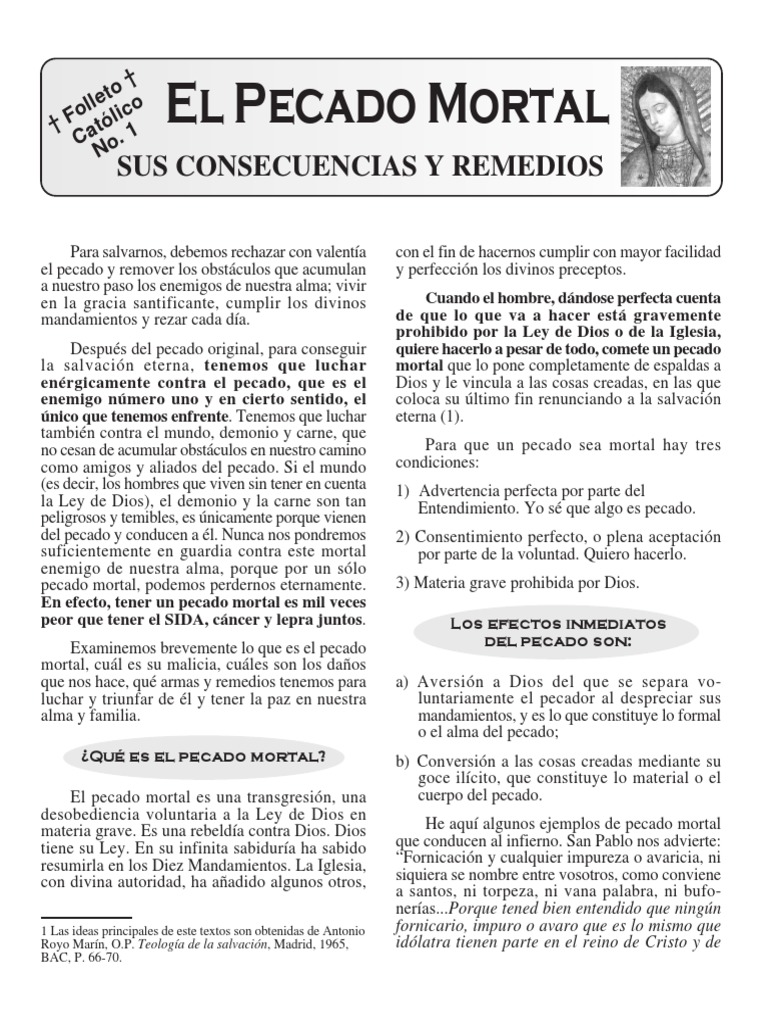 Pecado Mortal | PDF | Pecado | Gracia en el cristianismo