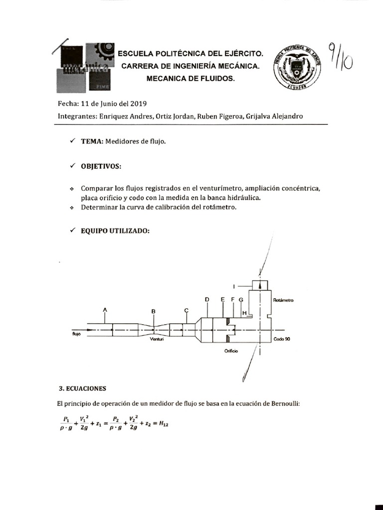 Lab 7 Medidores De Flujo Pdf