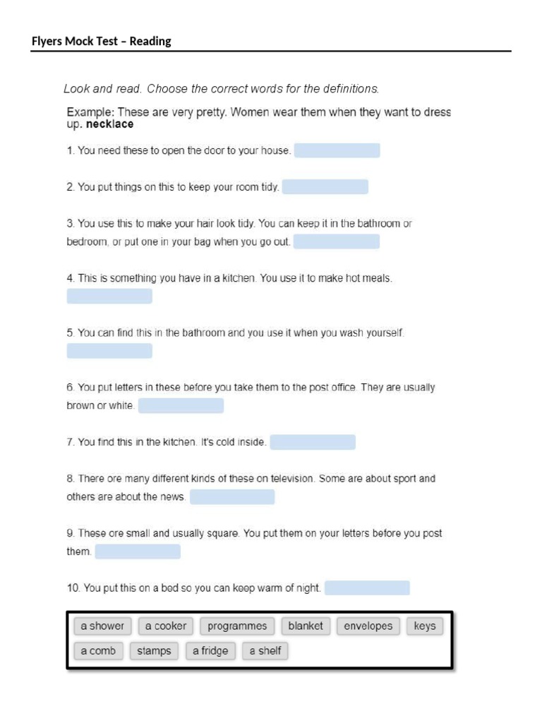 Flyers Mock Test | PDF | Language Arts & Discipline