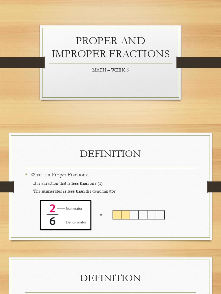 Proper and Improper Fractions PDF | PDF | Fraction (Mathematics ...