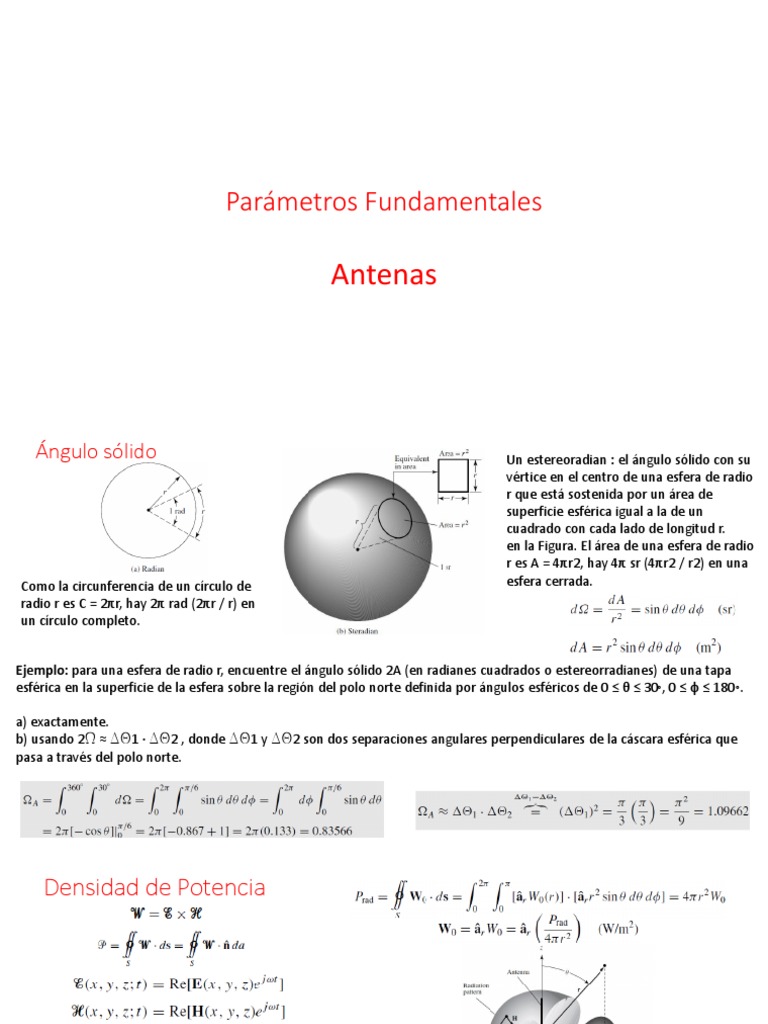 2c PARAMETROS FUNDAMENTALES PDF | PDF | Antena (Radio) | Esfera
