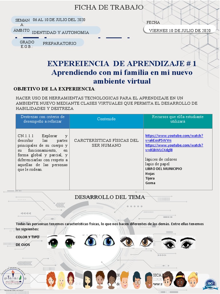 Actividad#1 Características Físicas Del Ser Humano | PDF | Educación ...