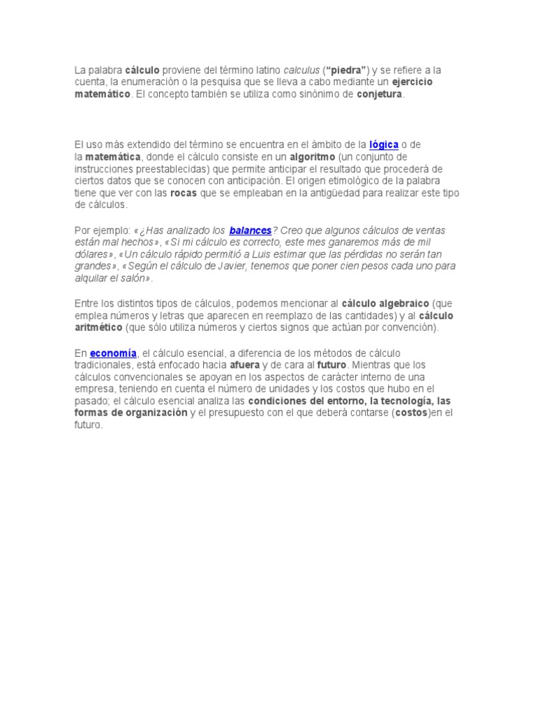Origen y uso de la palabra cálculo | PDF