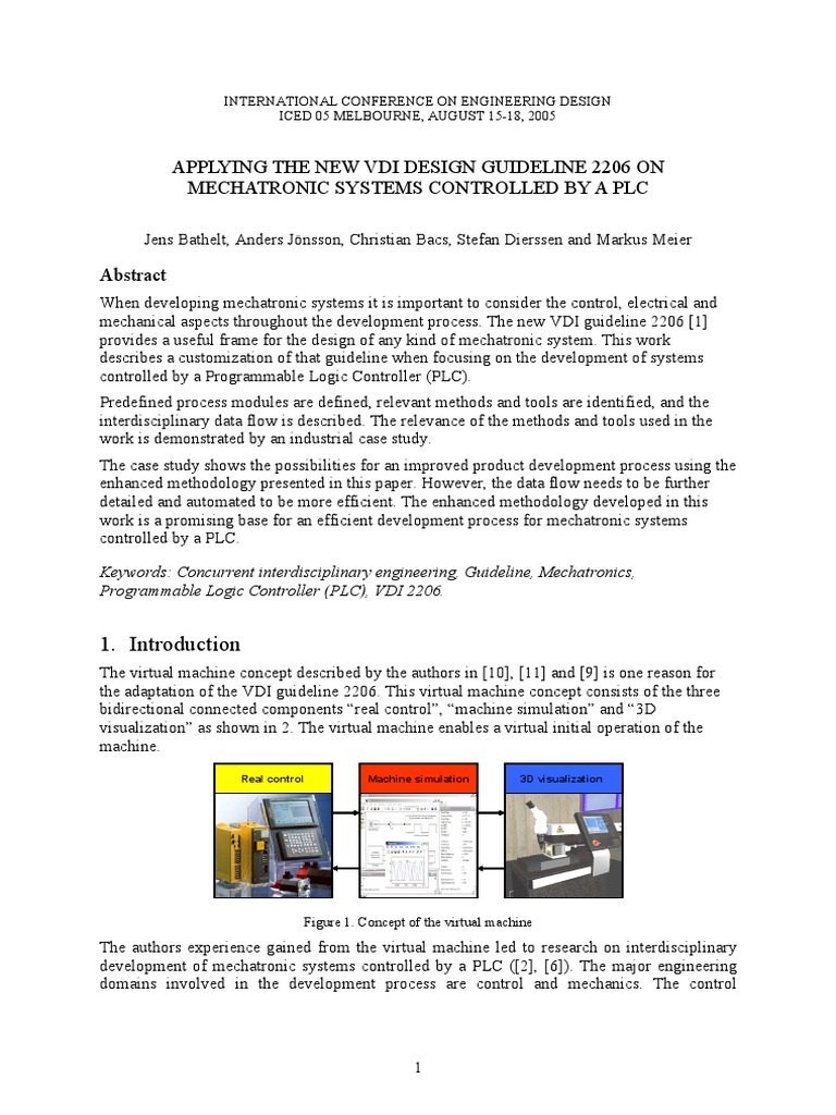Applying The New Vdi Design Guideline 2206 On Mechatronic Systems ...