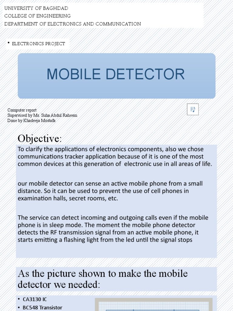 Mobile Detector: University of Baghdad College of Engineering ...