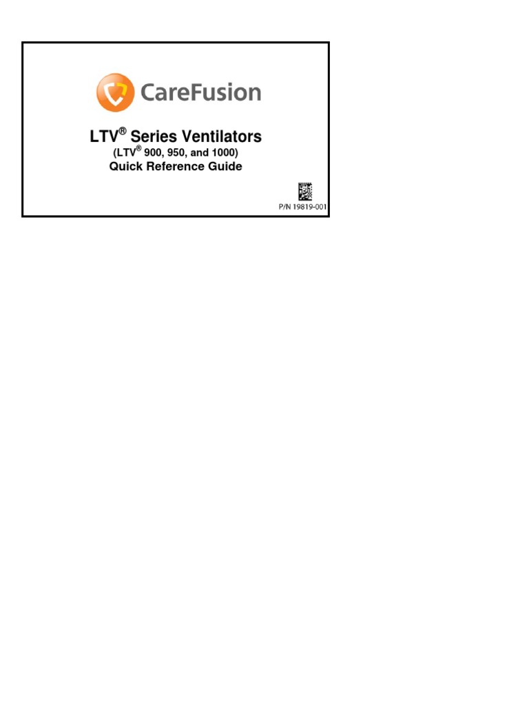 LTV Series Ventilators: Quick Reference Guide | PDF | Pulmonology ...