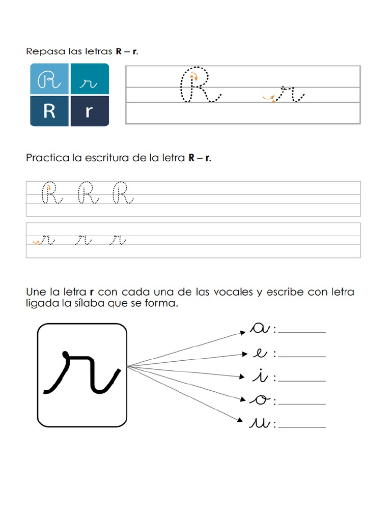 Escribe Las Sílabas Con R | PDF