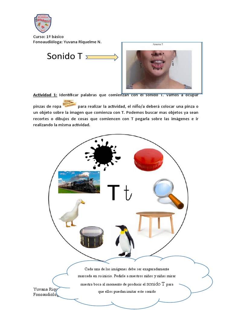 Guía Sonido T, 1º Basico Aabama | PDF