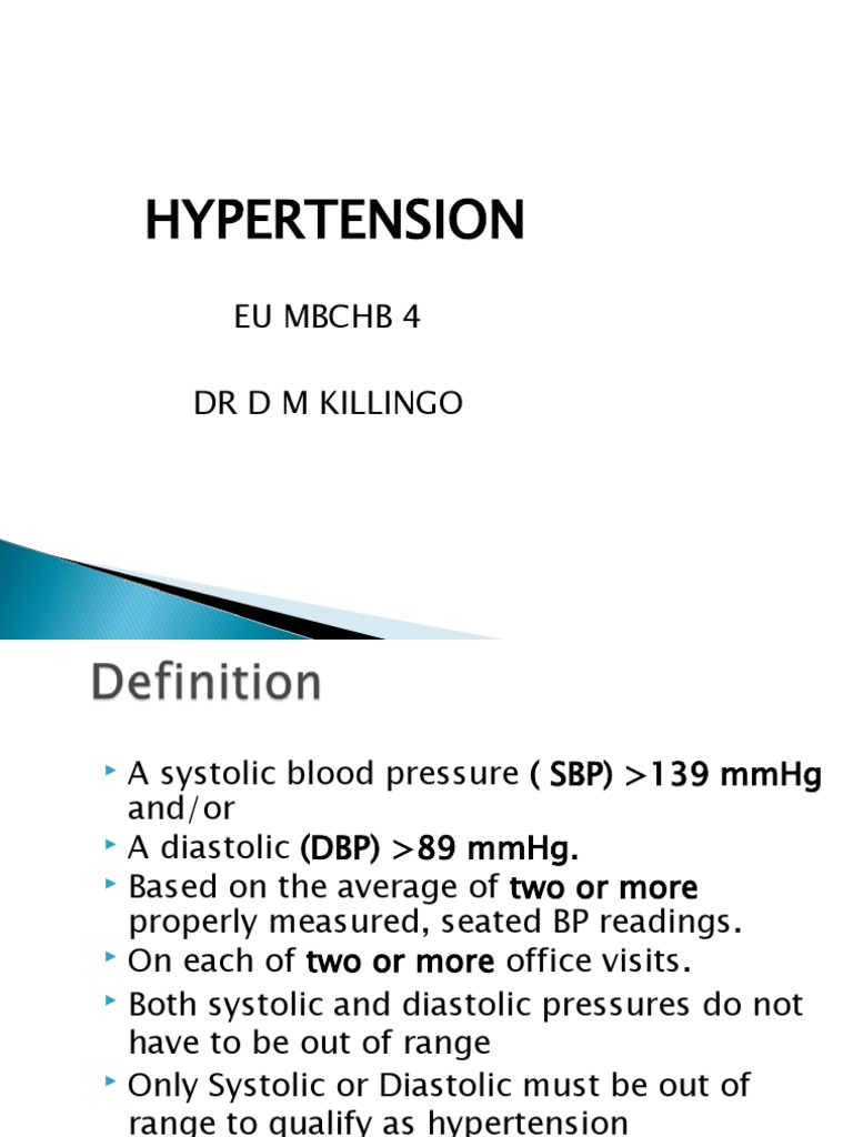 Hypertension - Lecture | PDF | Hypertension | Blood Pressure