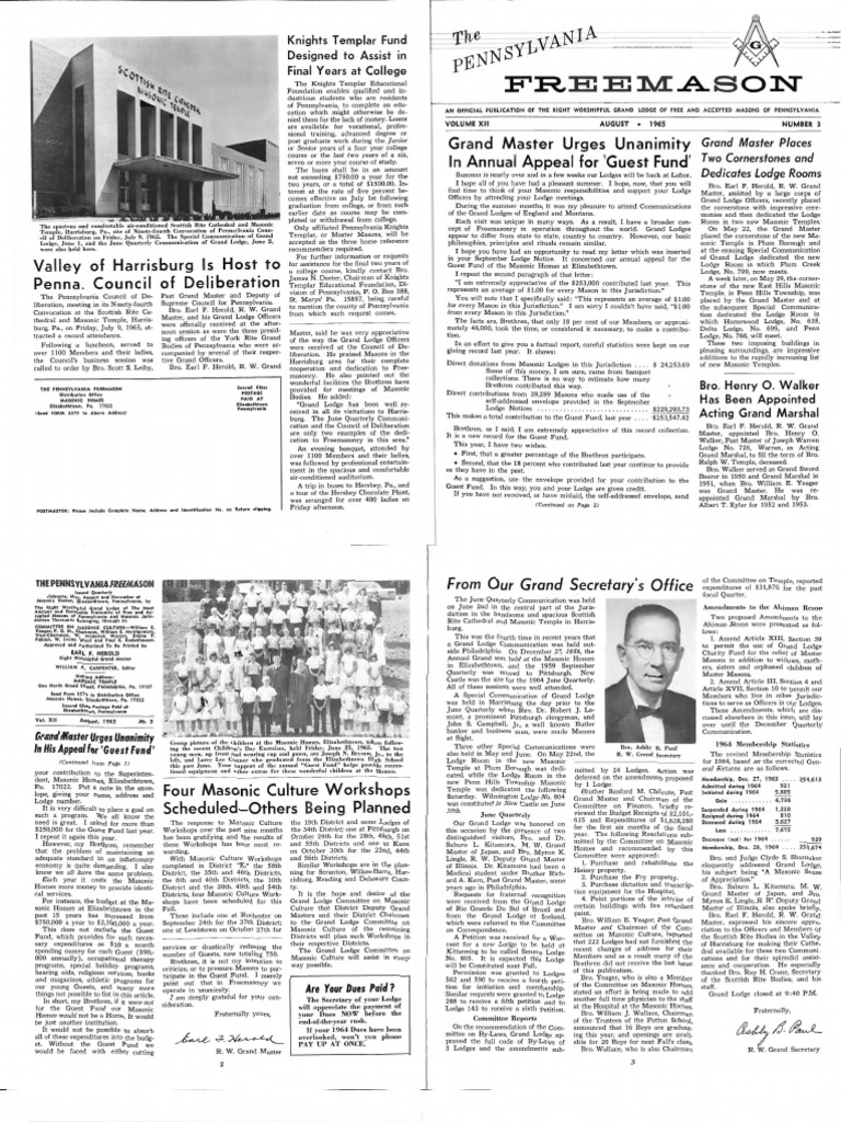 FreemasonMagazine 1965 08 | PDF | Freemasonry | Masonic Lodge