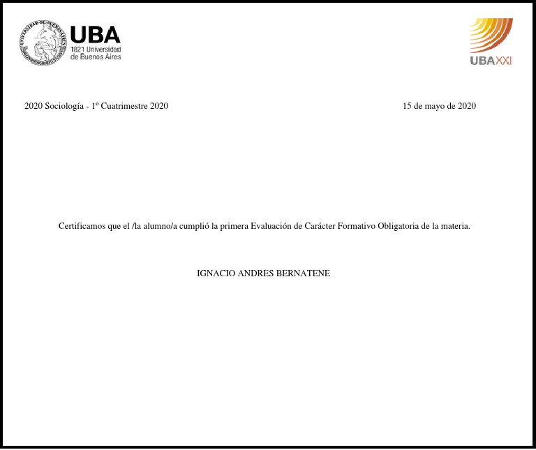 Certificado ECF Sociologa PDF | PDF | Crecimiento personal y profesional | Ciencias sociales