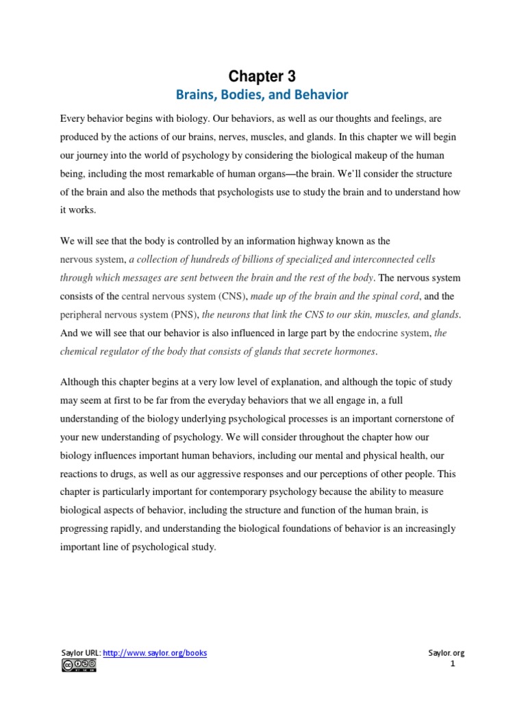 Brains Bodies Behaviour (Psychology) | PDF | Neurotransmitter | Neuron