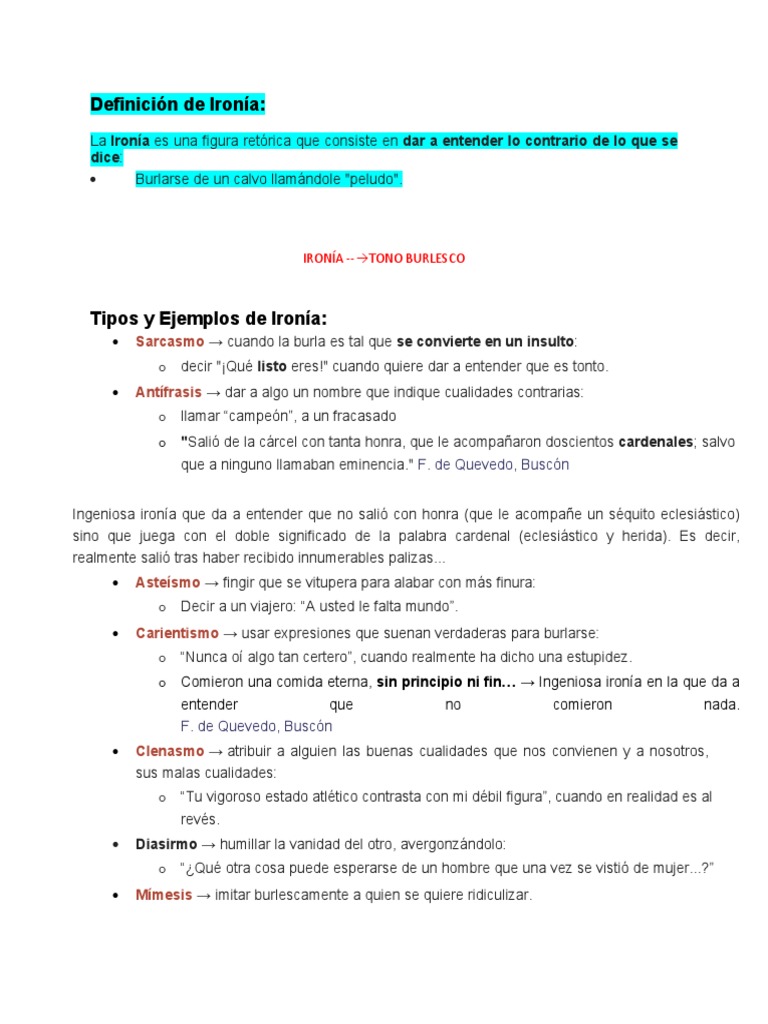 Tipos de Ironía y Ejemplos Prácticos | PDF | Libros para adolescentes ...