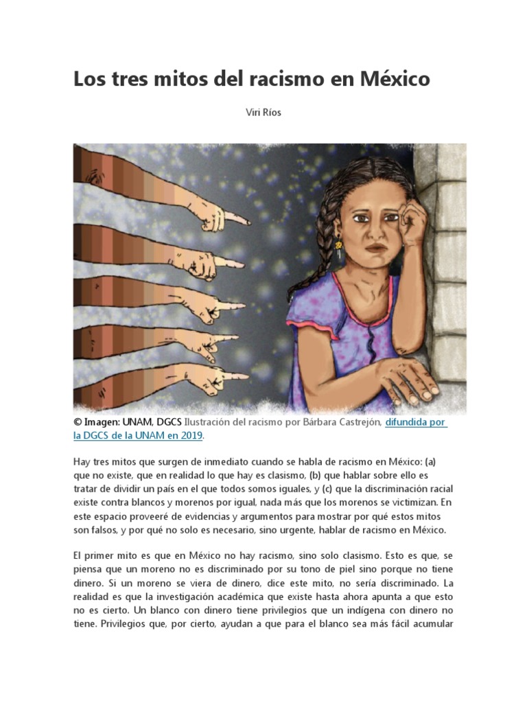 Los Tres Mitos Del Racismo en México | PDF | Mexicanos | Racismo