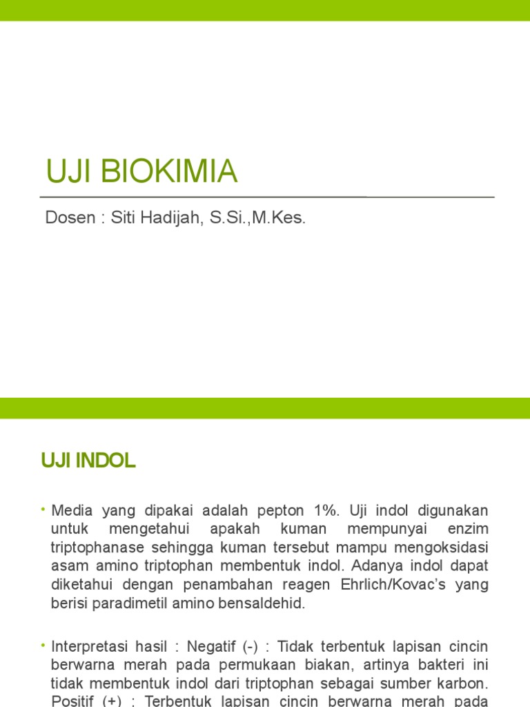 Uji Biokimia Bakteri: Indol, MR, VP, SC | PDF | Pengembangan Diri ...