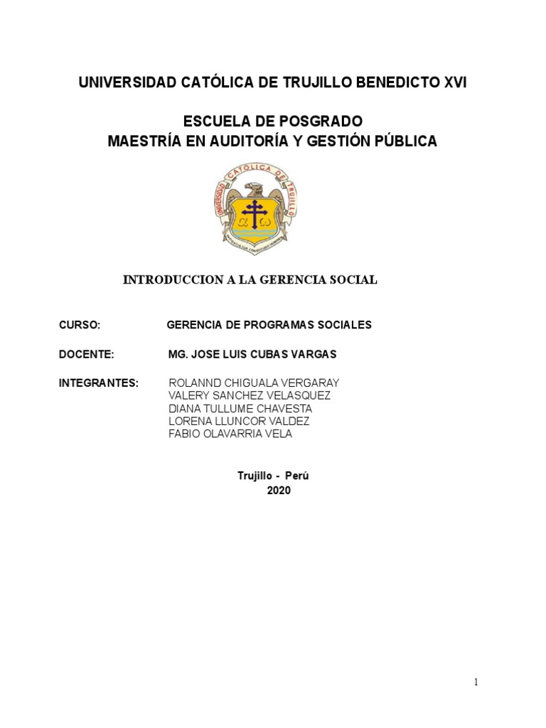 Introduccion Gerencia Social Uct - GPS | PDF | Toma de decisiones ... Introduccion Gerencia Social Uct - GPS | PDF | Toma de decisiones ...