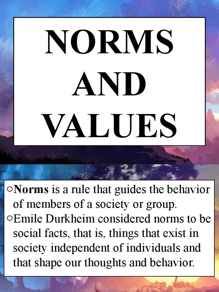 Norms and Values1 | PDF