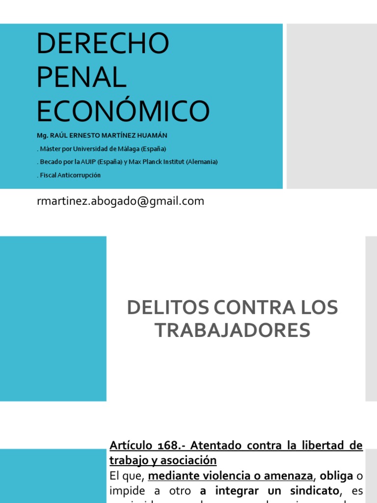 Delitos Contra Los Trabajadores | PDF | Derecho laboral | Castigos