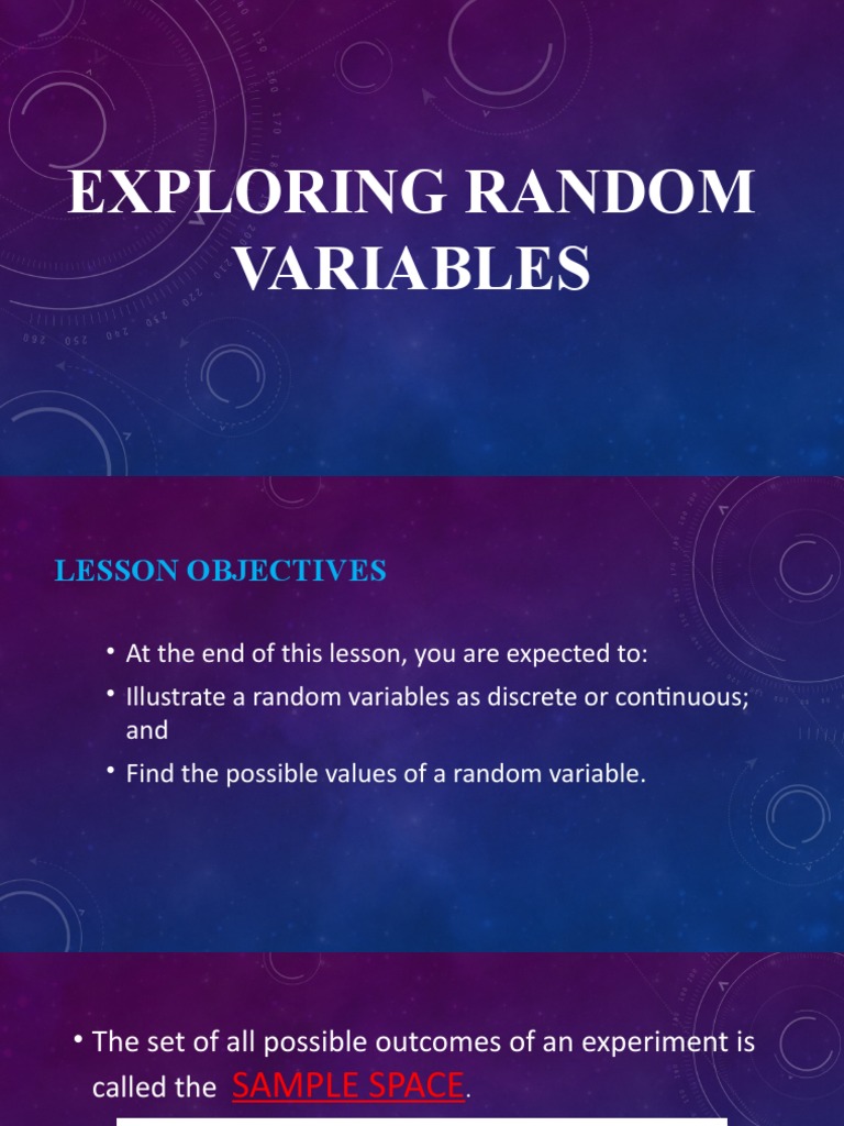 L1 Exploring Random Variables | PDF | Random Variable | Probability ... L1 Exploring Random Variables | PDF | Random Variable | Probability ...
