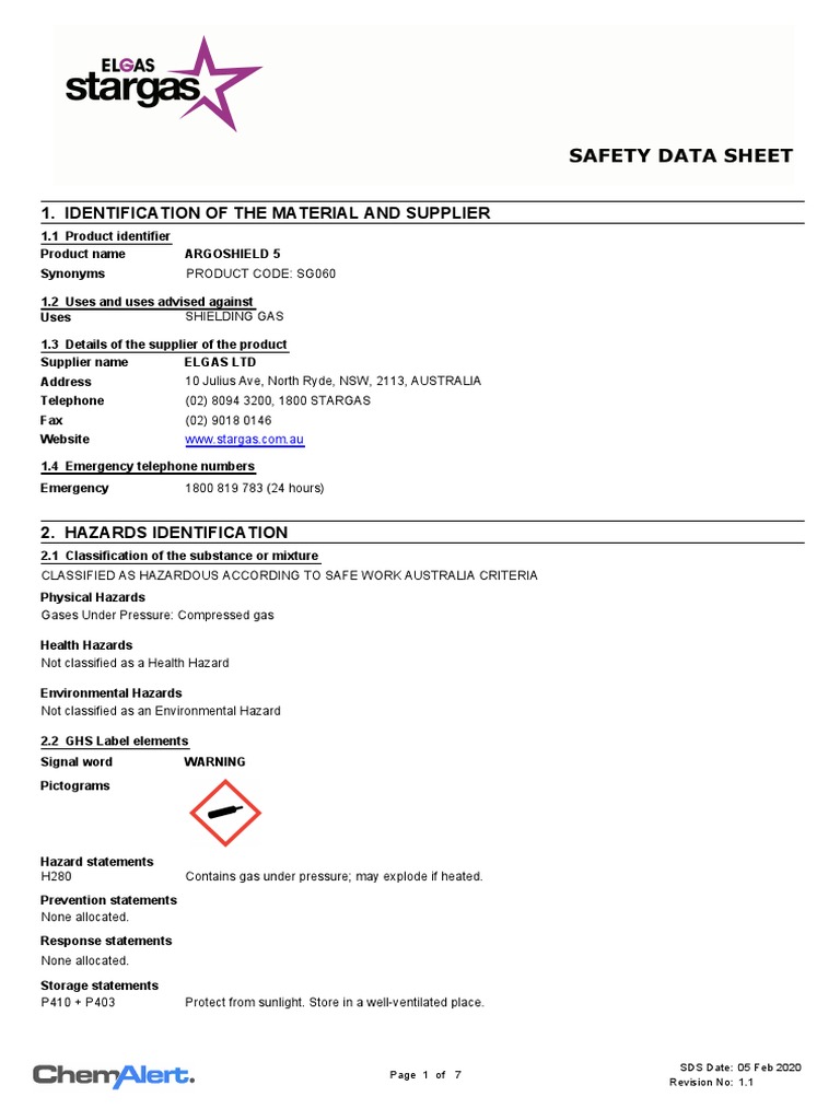 Argoshield 5 MSDS | PDF | Dangerous Goods | Prevention