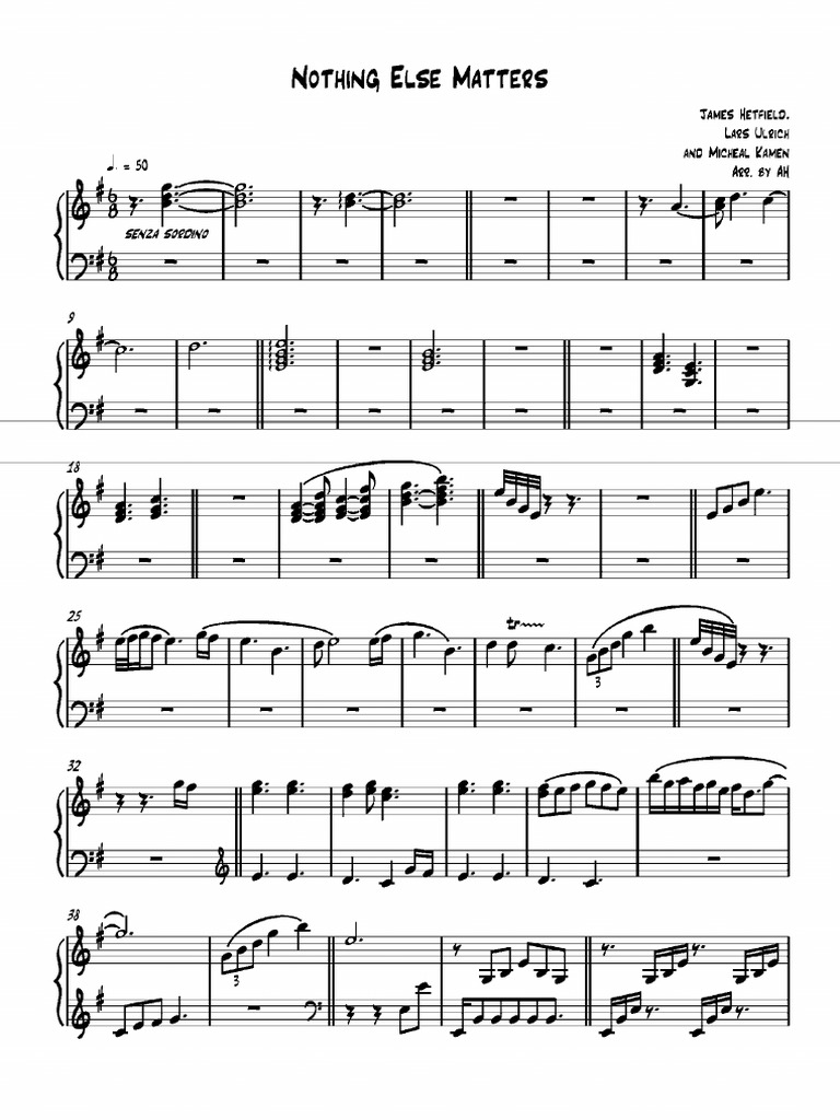 Nothing Else Matters Piano