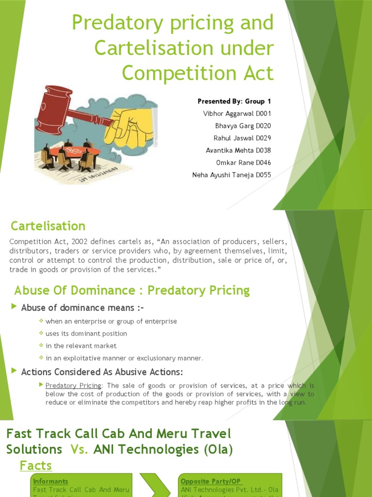 Predatory Pricing and Cartelisation Under Competition Law | PDF ...