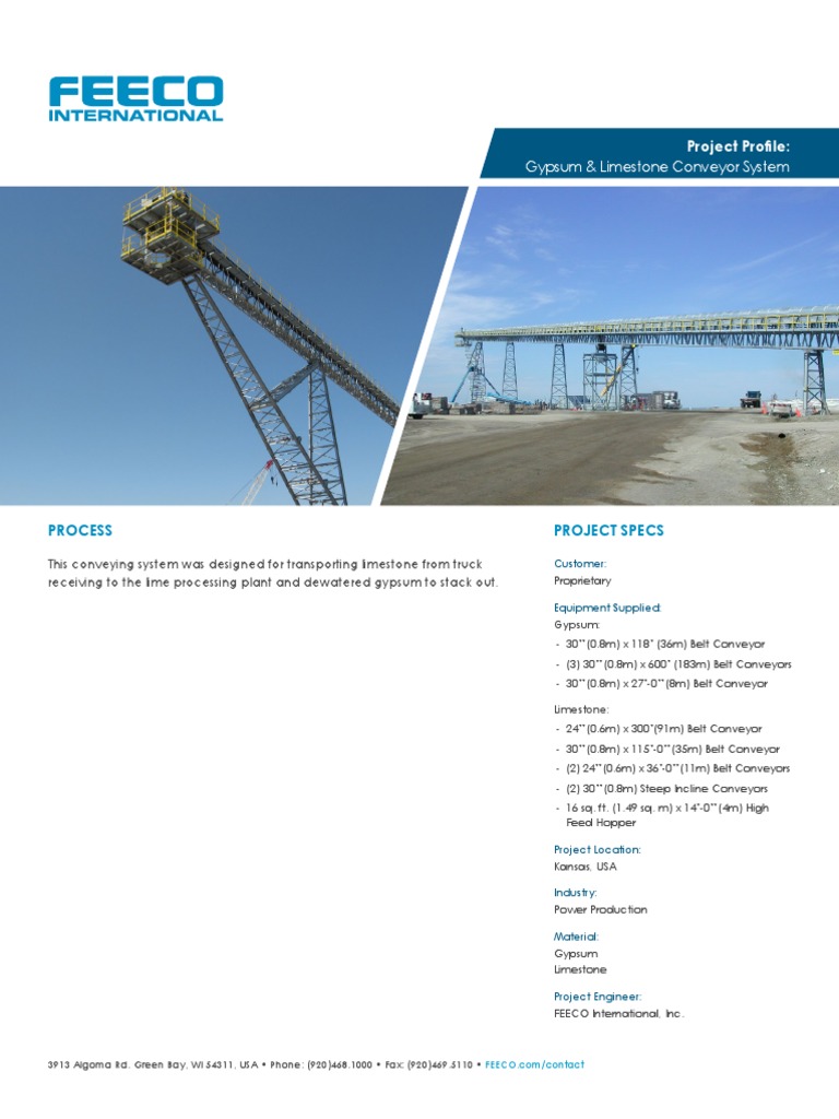 Gypsum Limestone Conveying | PDF | Consumer Goods | Freight Transport