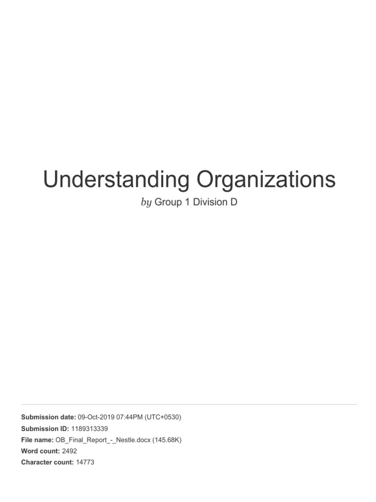 Understanding Organisations Assignment | PDF