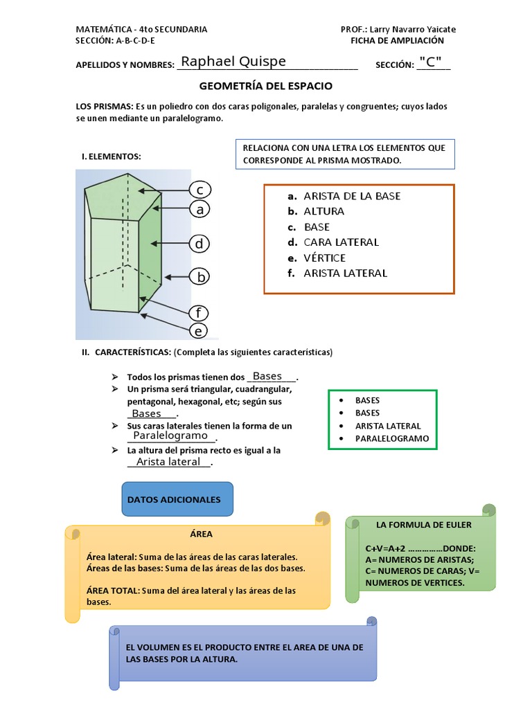 ELEMENTOS Y CARACTERISTICAS DEL PRISMA I-Editado PDF | PDF | Formas ...