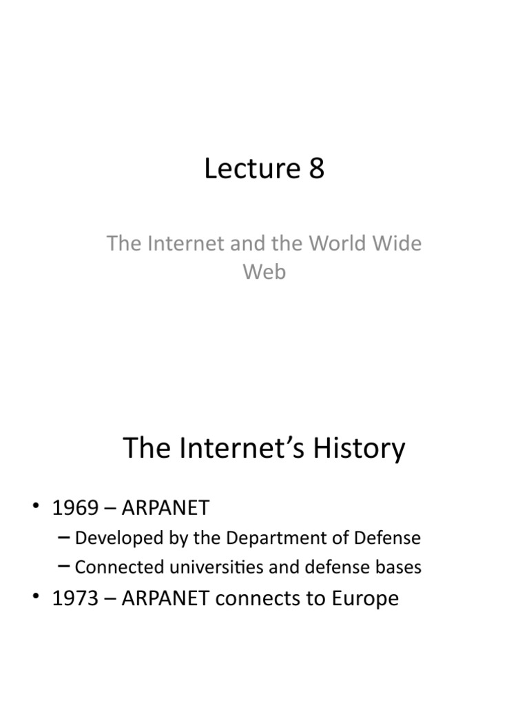Lecture 6 - The Internet and World Wide Web | PDF | Instant Messaging ...